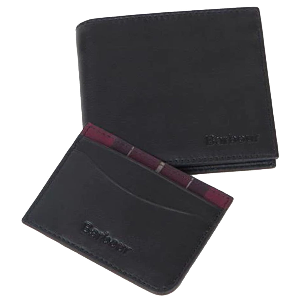 Barbour Leather Wallet & Card Gift Set - Læderpung & Kortholder Gavesæ ...